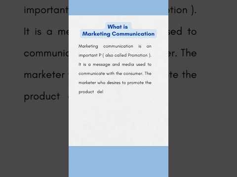 What is Marketing Communication | Student Notes |