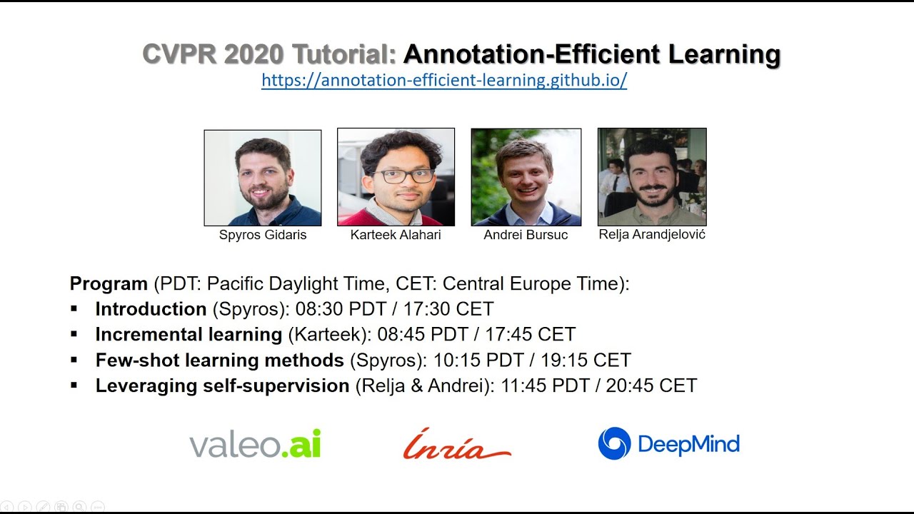 CVPR 2020 Tutorial: Towards Annotation-Efficient Learning