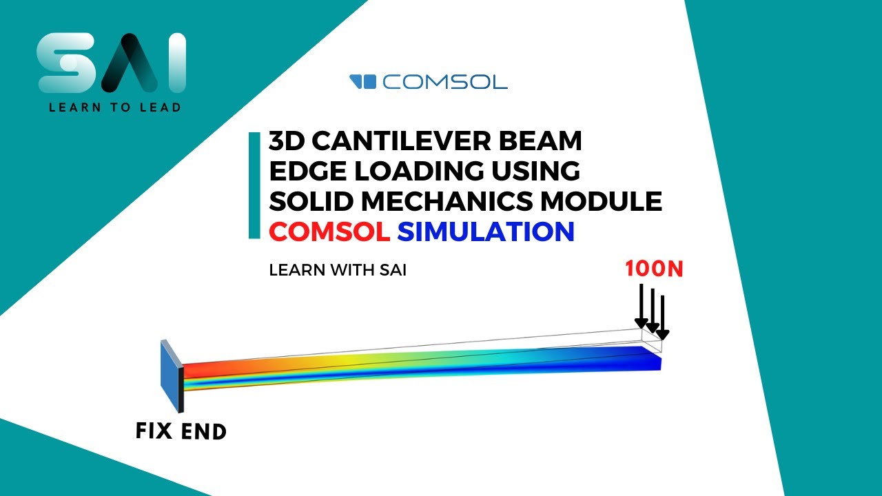 COMSOL Tutorial 05 | 3D cantilever beam simulation | Solid mechanics tutorial