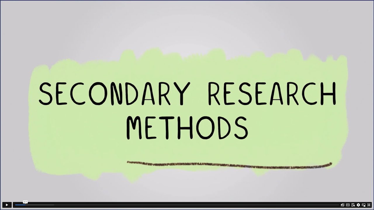 Secondary Research Methods - R093: Creative iMedia in the Media Industry