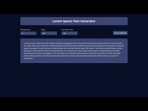 Lorem Ipsum Text Generator App React