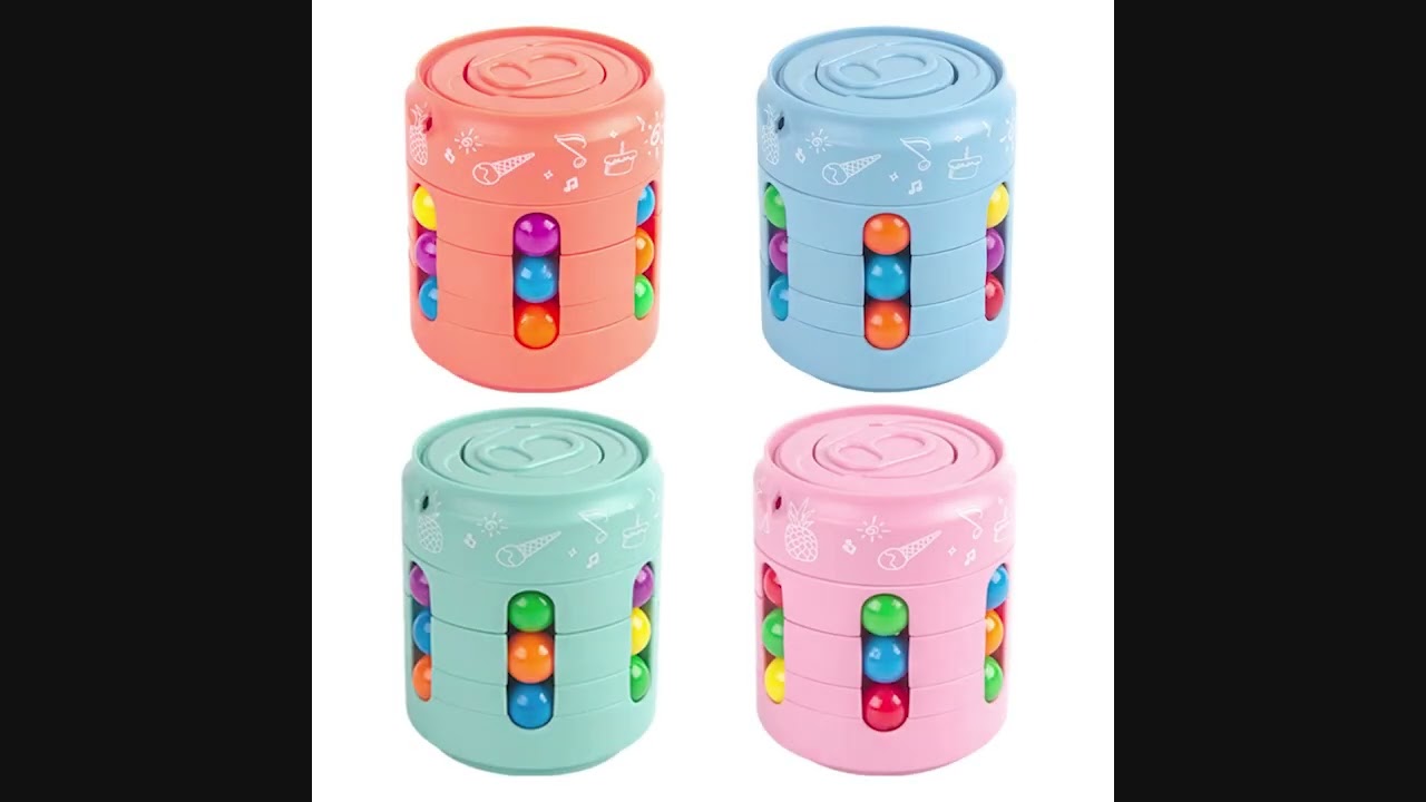 Rotating Magic Bean Cube Spinner,  Puzzle Educational Toys,Stress Relief Fidget Hand Sensory Toy