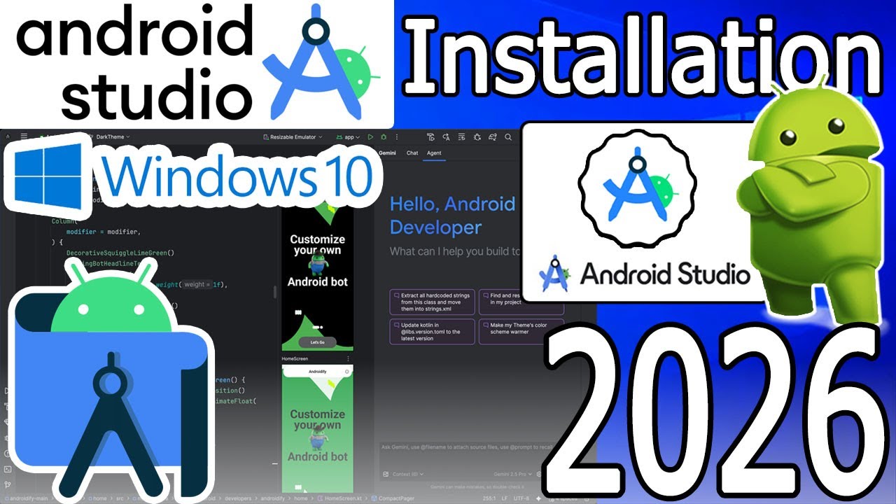 How to install Android Studio on Windows 10 [ 2026 Update ] Run Android Apps on Mobile Phone