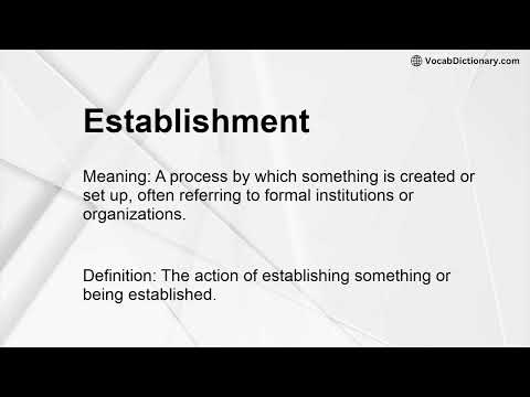 Establishment Meaning