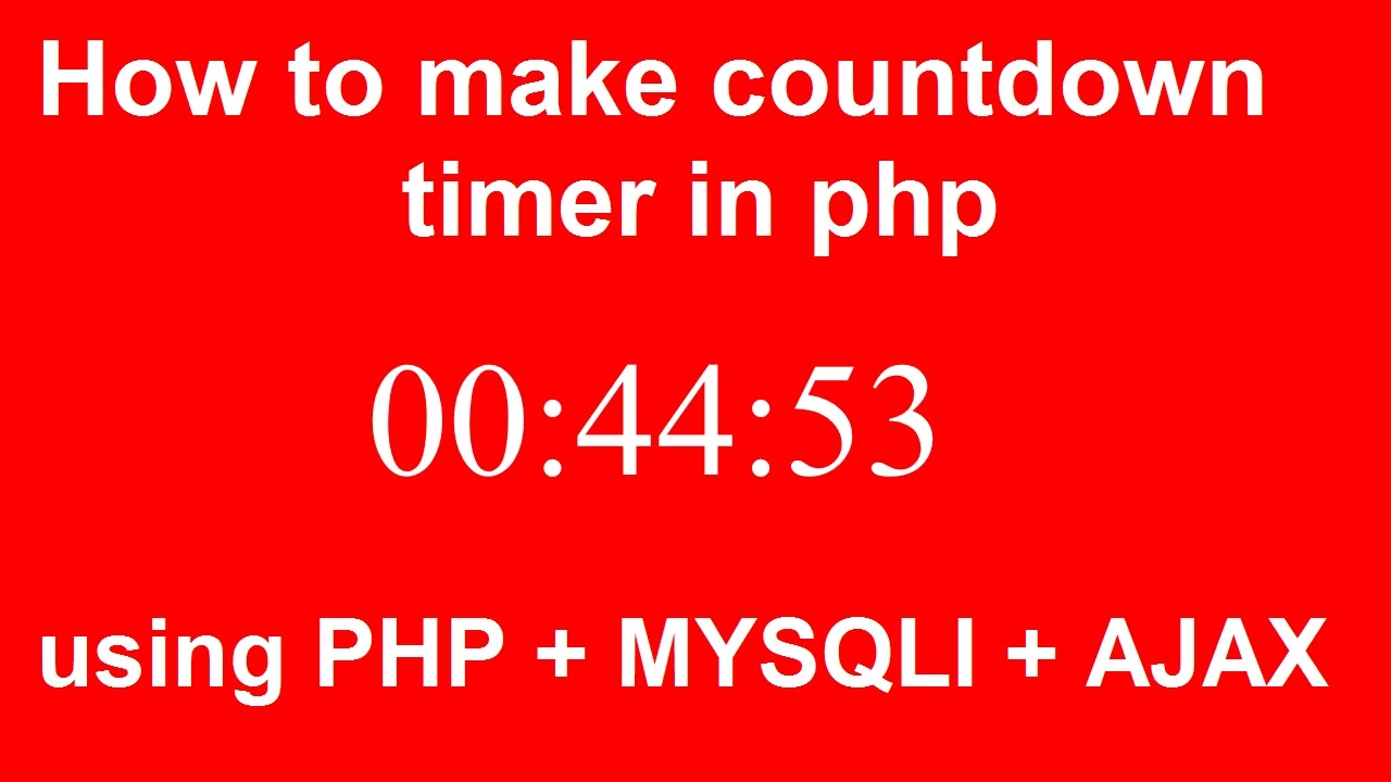how to make dynamic countdown timer in php