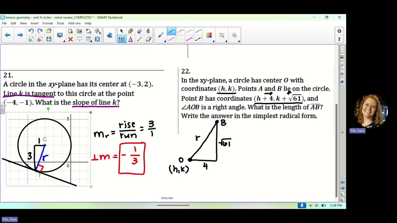 honors geometry - unit 9 retest review video 3 (9.- 9.3) - measures in circles