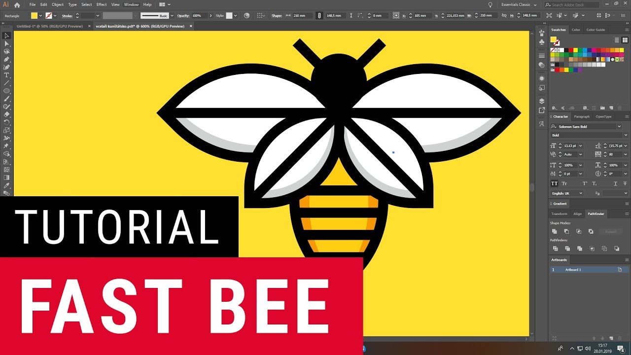 How to fast design BEE | TUTORIAL - Illustrator