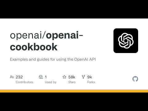 GitHub - openai/openai-cookbook: Examples and guides for using the OpenAI API