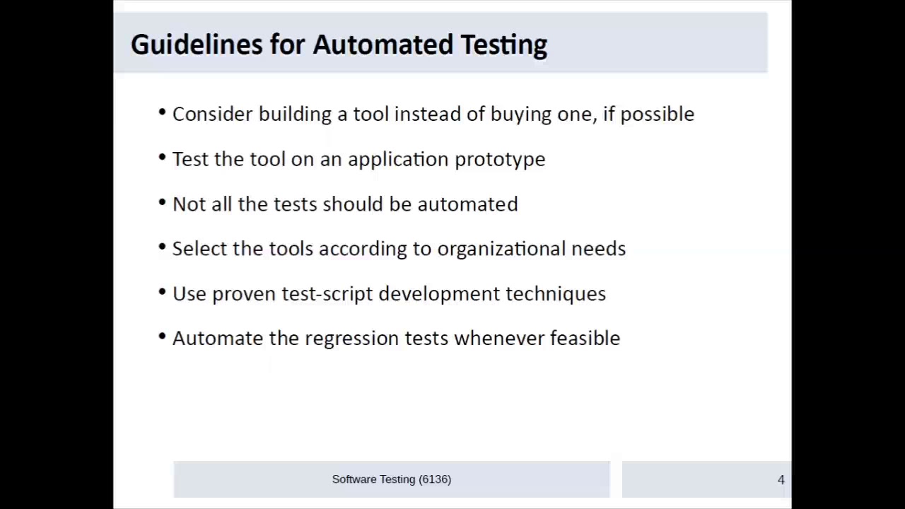 ST - Guidelines for Automated Testing