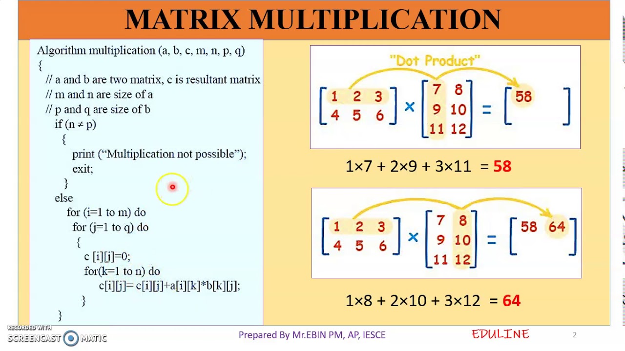 DS - EXTRA TOPIC 1 - MATRIX MULTIPLICATION ALGORITHM