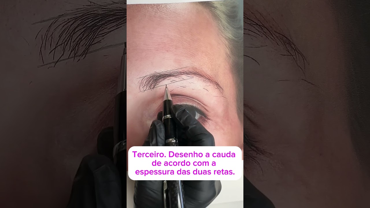 Como fazer design em sobrancelhas formato “vírgula”.