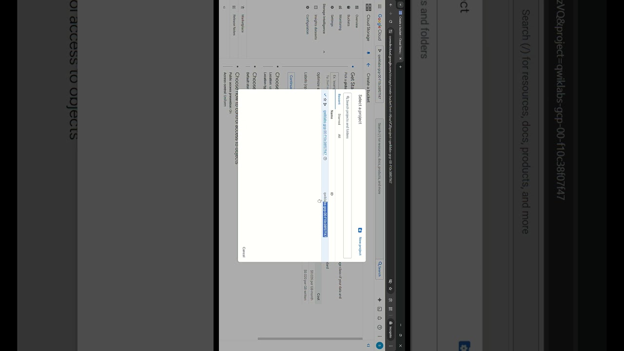 Creating a bucket in Google Cloud Storage account