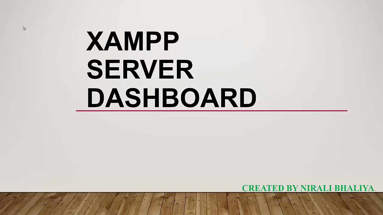 XAMPP SERVER DASHBOARD