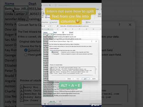 How to split text from CSV file to Columns. #excelshorts #shorts