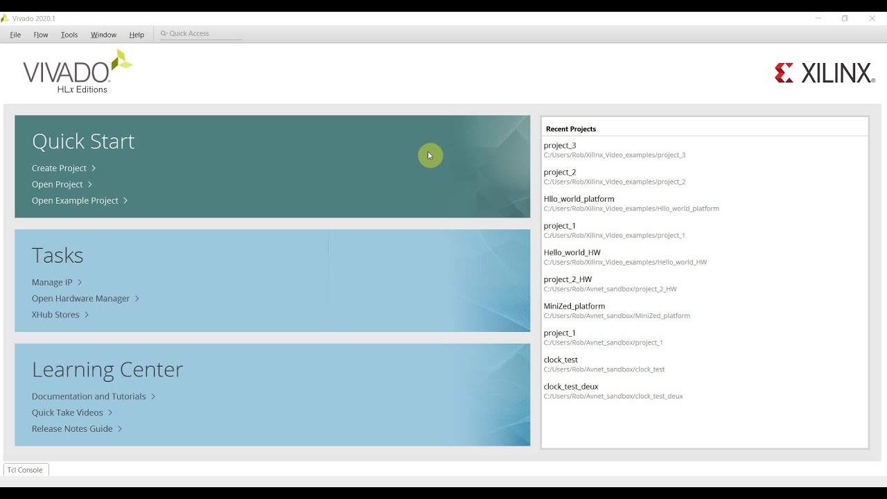 Hello world video using Xilinx Zynq, Vivado 2020, and Vitis
