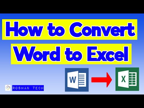 How to convert Word to Excel