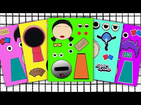 DIY Squid Game Sticker Book | Creepy Cute Cartoon Edition