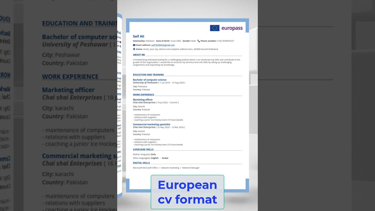 How to Make a Europass CV | European CV Format