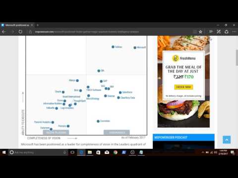 Microsoft positioned as a leader in Gartner Magic Quadrant for Business Intelligence and Analytics