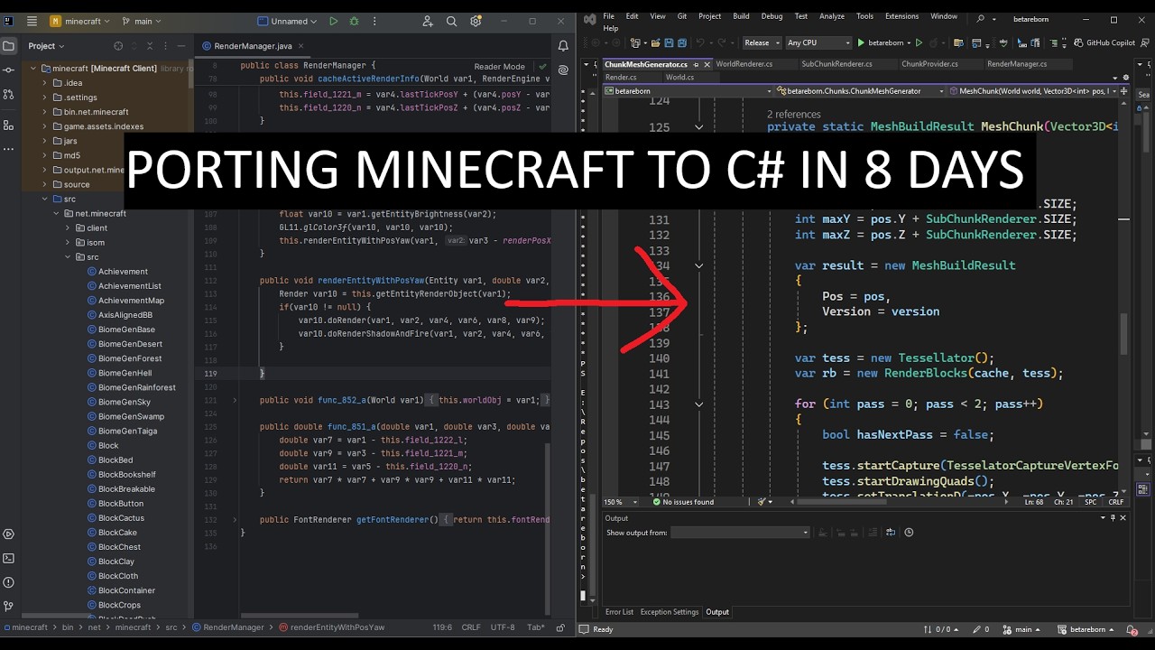 I Ported Minecraft Beta 1.7.3 To C# In 8 Days