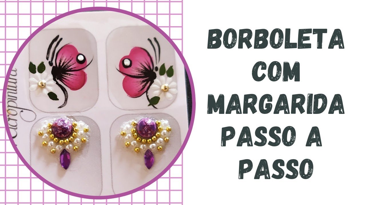 Como fazer adesivo de borboleta e margarida passo a passo