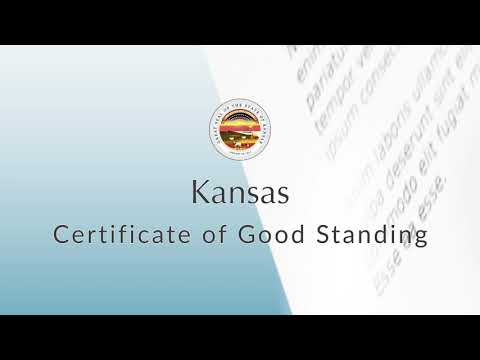 Kansas - Certificate of Good Standing