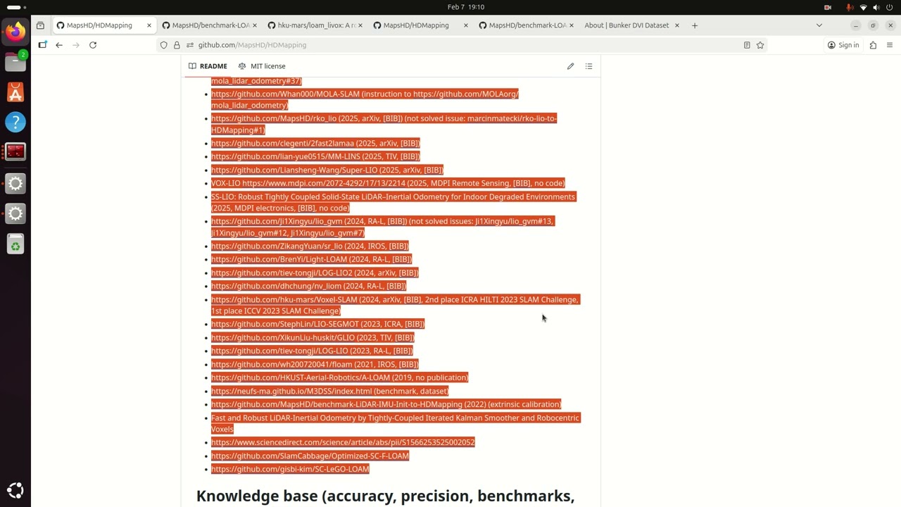 benchmark LOAM Livox to HDMapping https://github.com/MapsHD/HDMapping