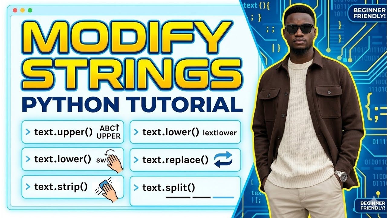 Python String Methods Explained | Upper, Lower, Strip, Replace, Split (Beginner Tutorial)