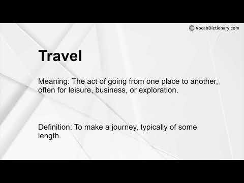 Travel Meaning