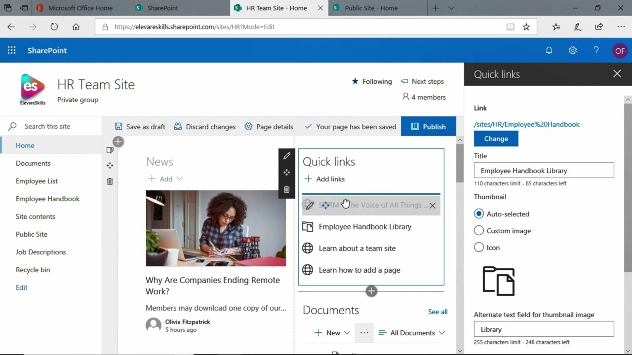 38: SharePoint |  Edit Quick Links