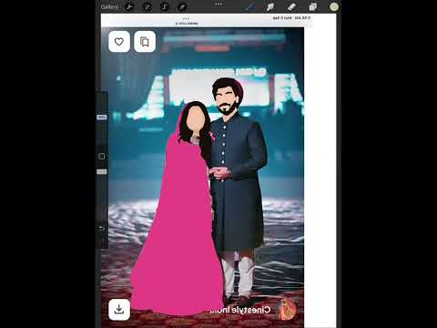 Wedding couple illustration tutorial #shorts