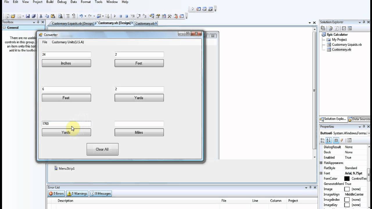 Visual Basic Tutorial: Unit Converter Part 4