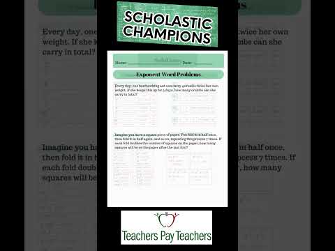 Exponents: Middle School Math Worksheets