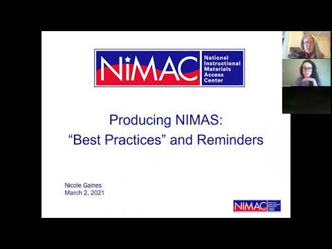 Best Practices for Creating NIMAS