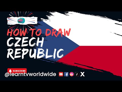 How to draw Czech Republic Map | How to colour and draw Czech Republic flag | Czechia flag