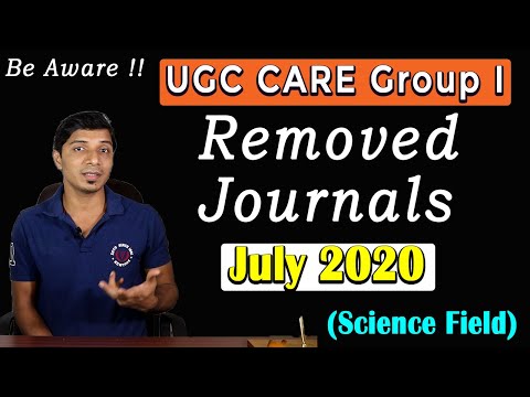 UGC CARE Group I Removed Journals in July 2020