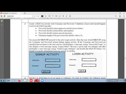 VTU 6th Sem CS/IS MAD LAB Exp 3 Signup & Login Activity Part1/3