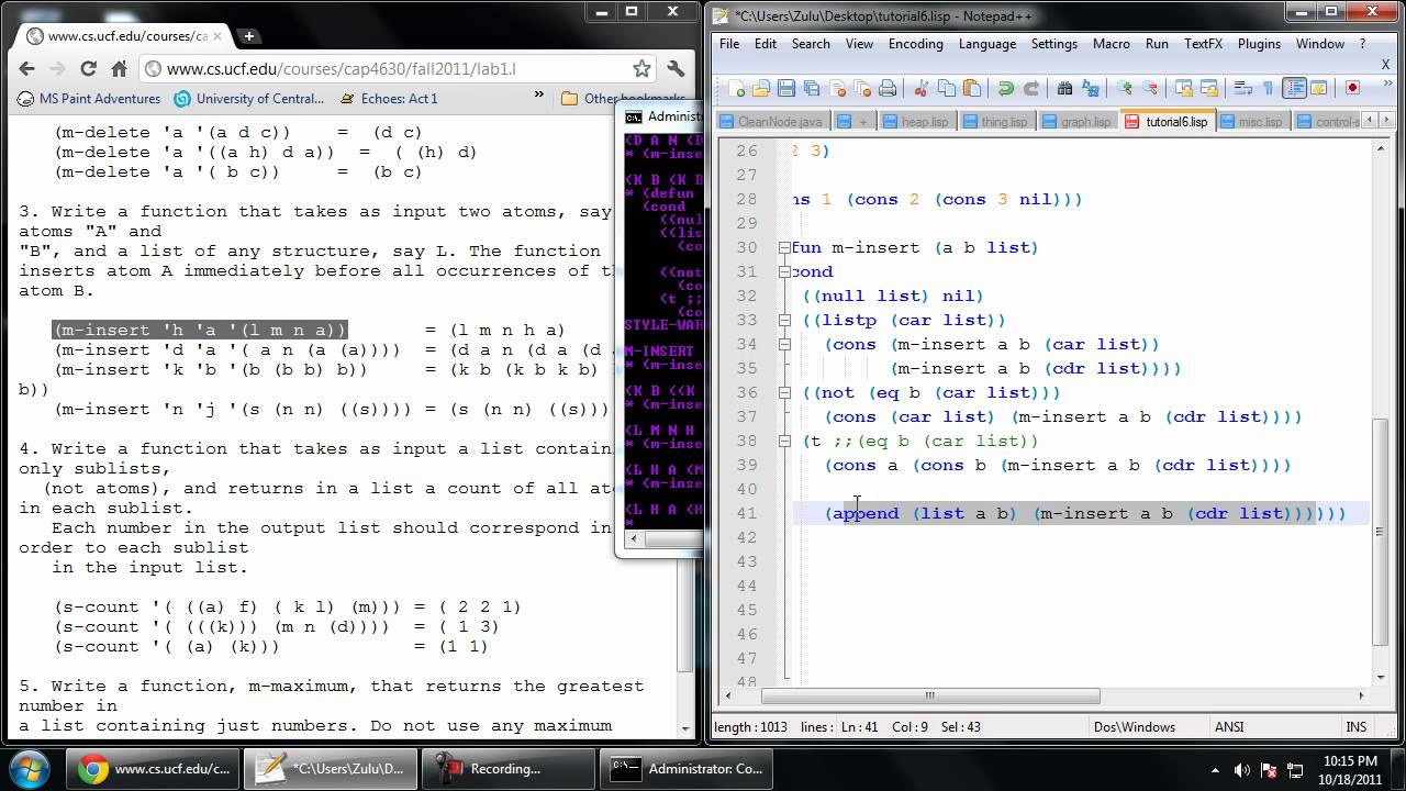 Common Lisp Tutorial - (7) Assignment 1 Wrap-Up