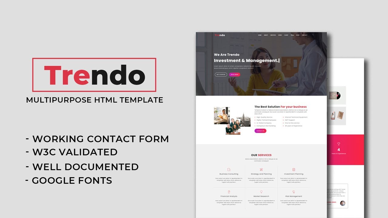 Trendo - Multipurpose HTML Template | Responsive Website Template