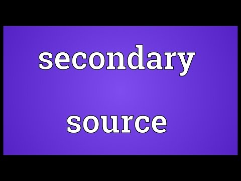Secondary source Meaning