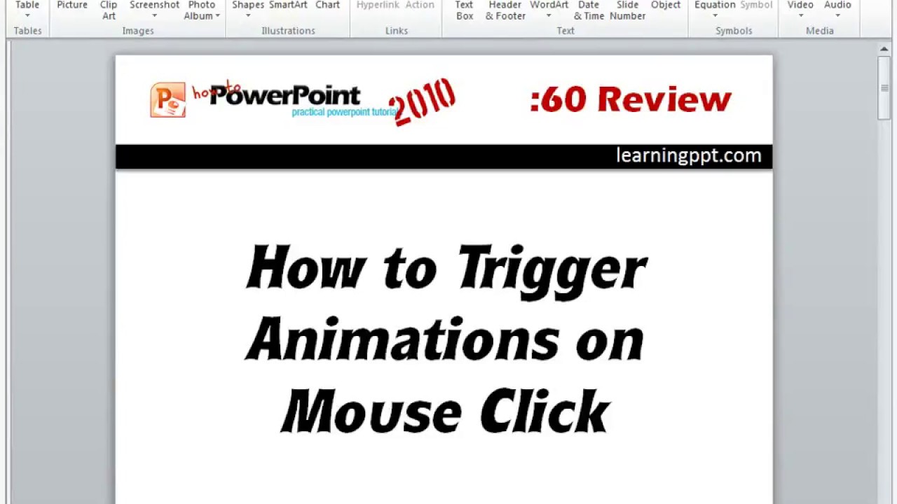 How to trigger animations on mouse click in PowerPoint
