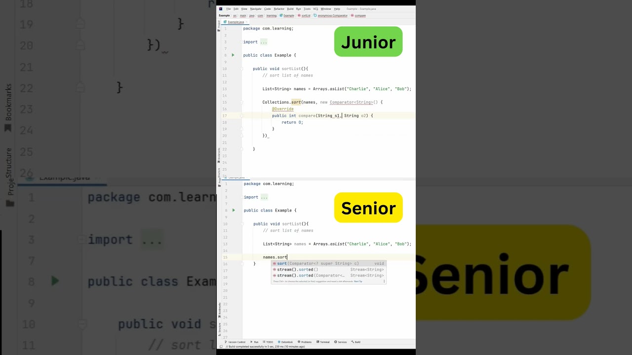 Junior vs Senior Backend developer| Beginner vs Pro | #programming #java #interview #coding #backend