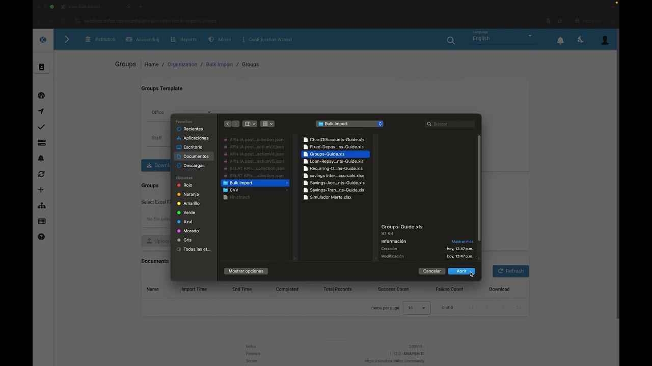 Learn how to Bulk Import Groups in Mifos X