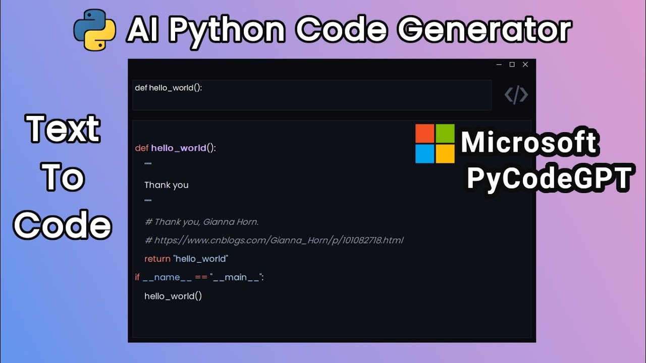 AI Python Code Generator Application ( text to code free )