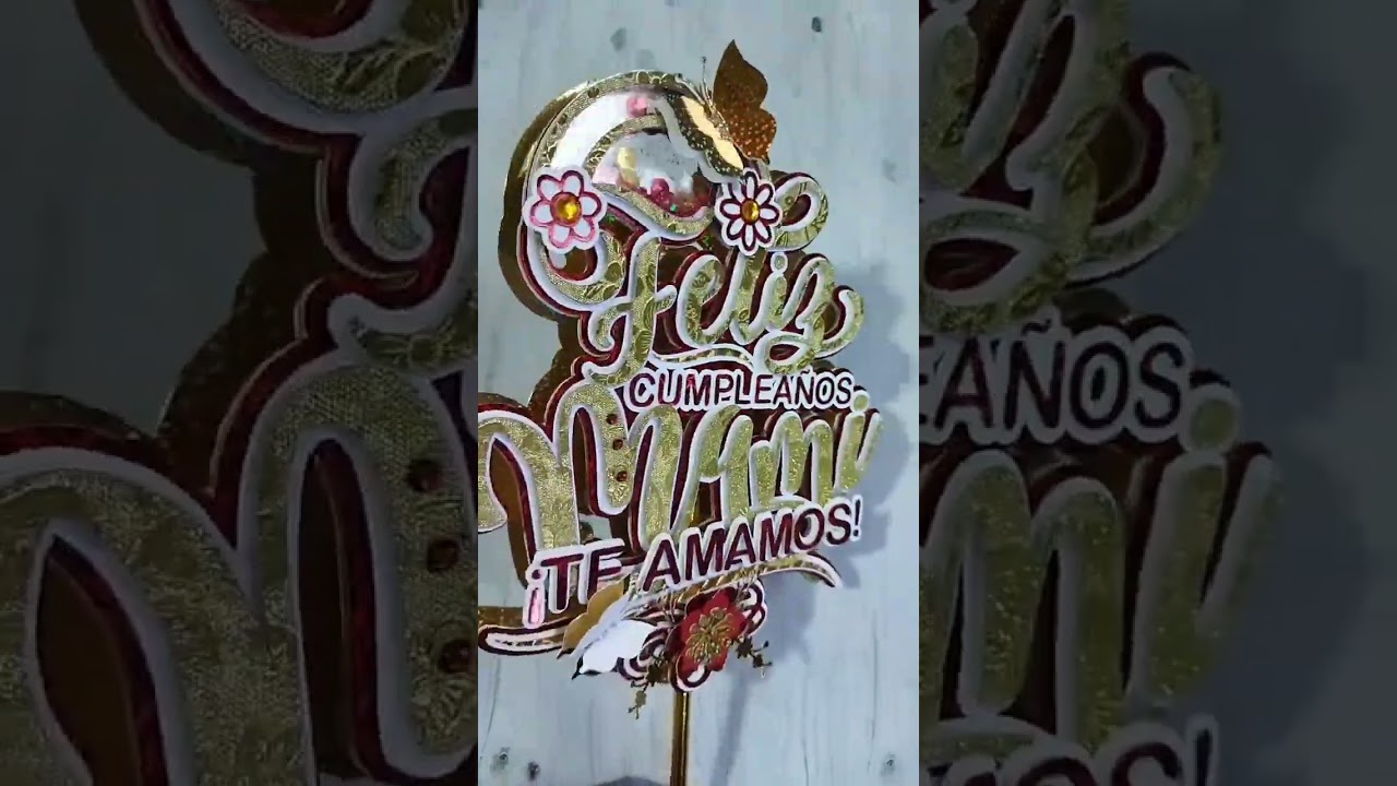 Topper Torta Cak Happy Birthday Feliz Cumpleaños Mamá Mother Minnie Print Paper Photo Glossy HD