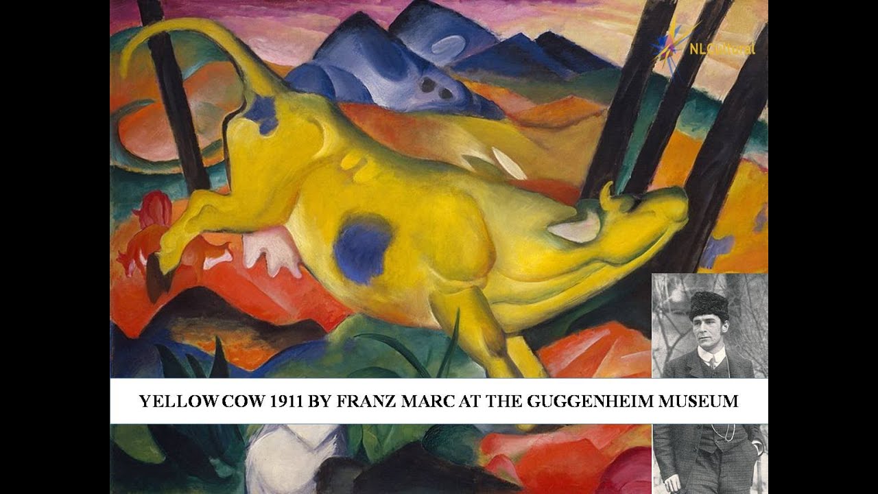 YELLOW COW 1911 BY FRANZ MARC AT THE GUGGENHEIM MUSEUM