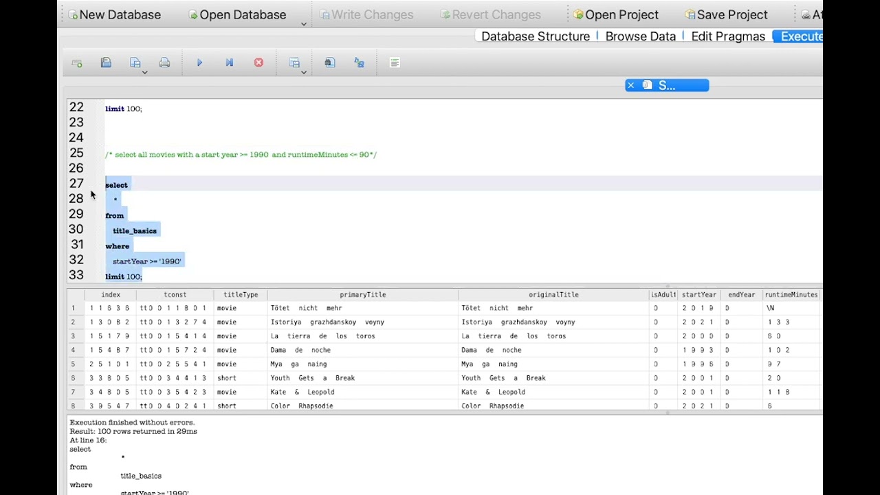 Using the SQLite DB Browser
