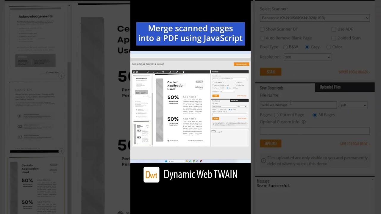 Save all scanned pages into a PDF using #javascript