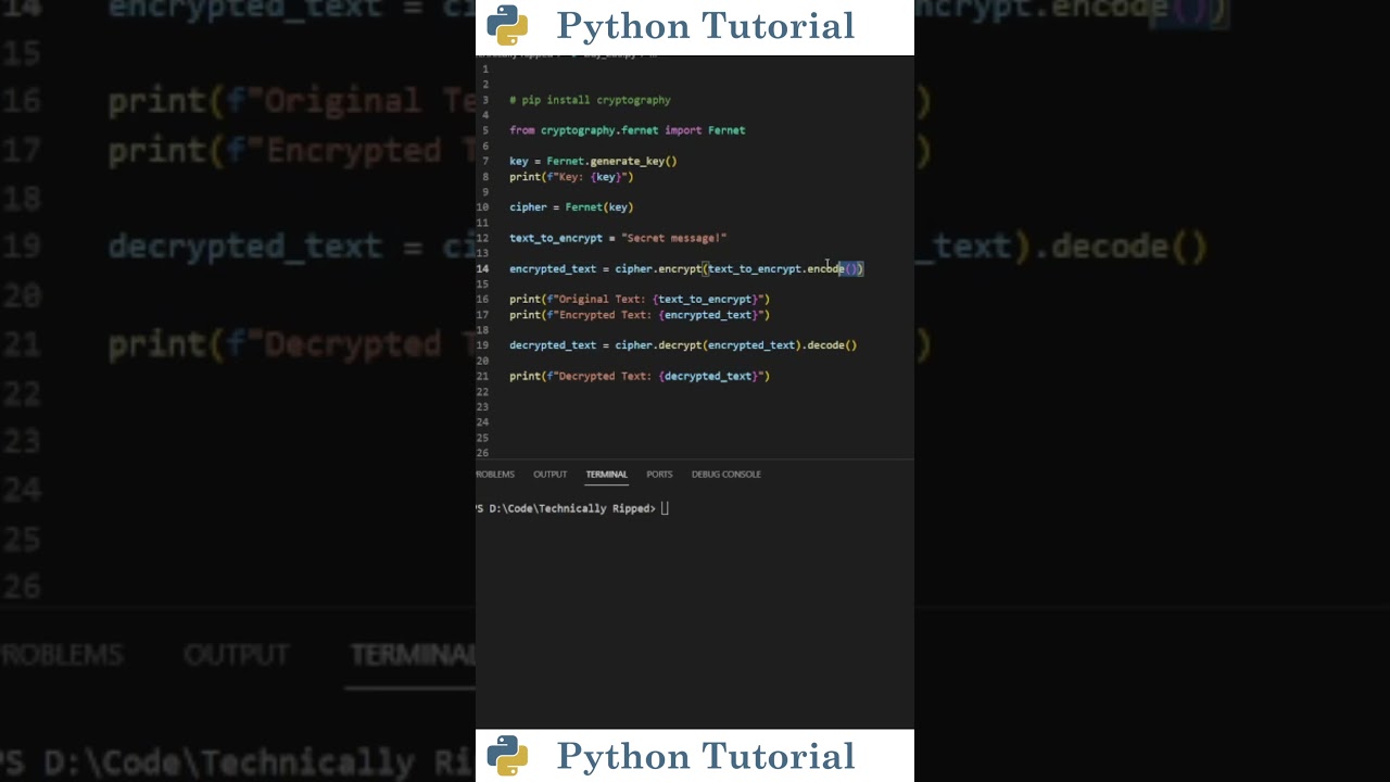 Encrypt Text With Python | Python Tutorial